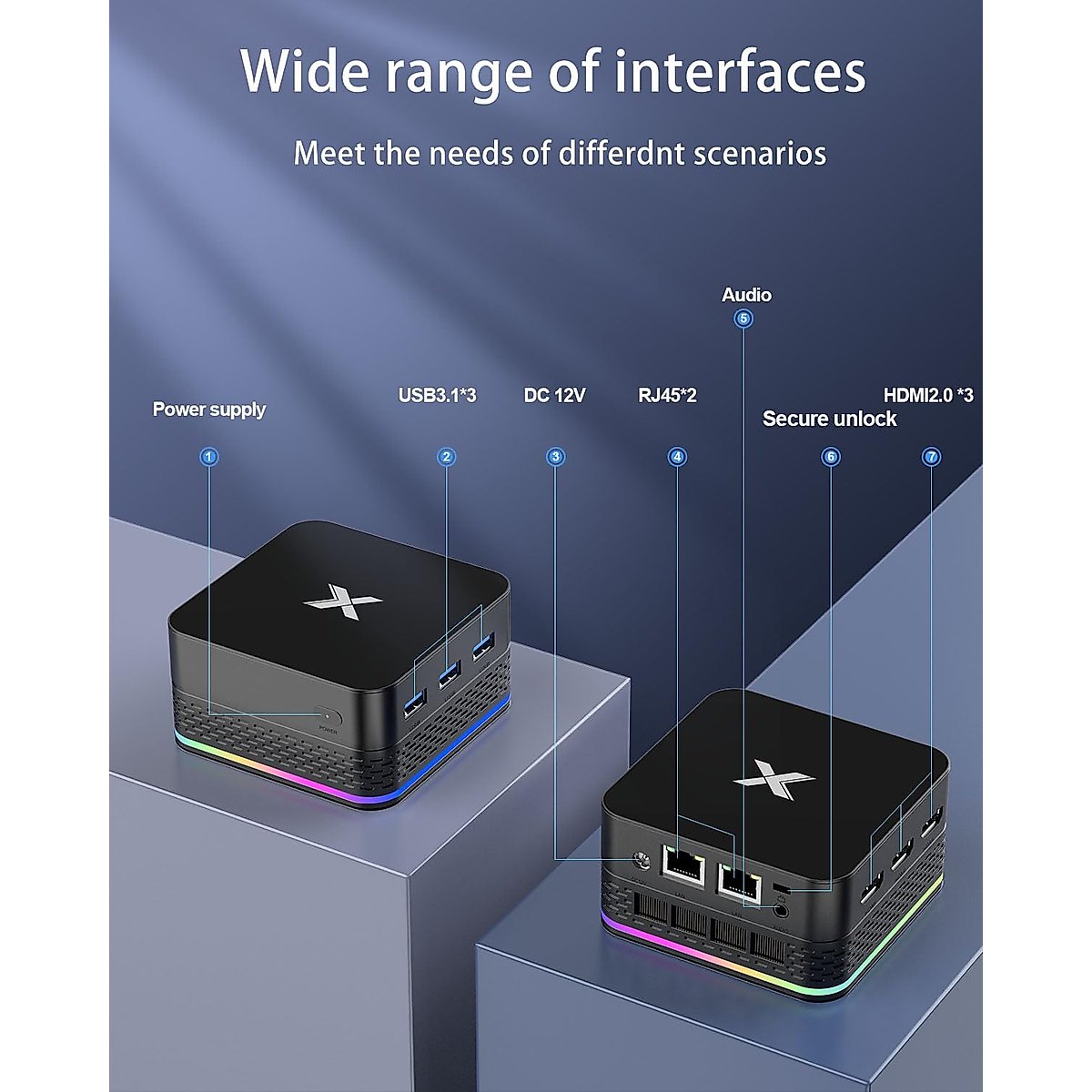 Mini PC with 11th Gen 4 Core Intel Celeron N5105 (up to 2.90GHz), 8GB DDR4 256GB SSD Micro Desktop Computer, 2.4G/5G Dual WiFi Bluetooth4.2 Dual Ethernet Ports