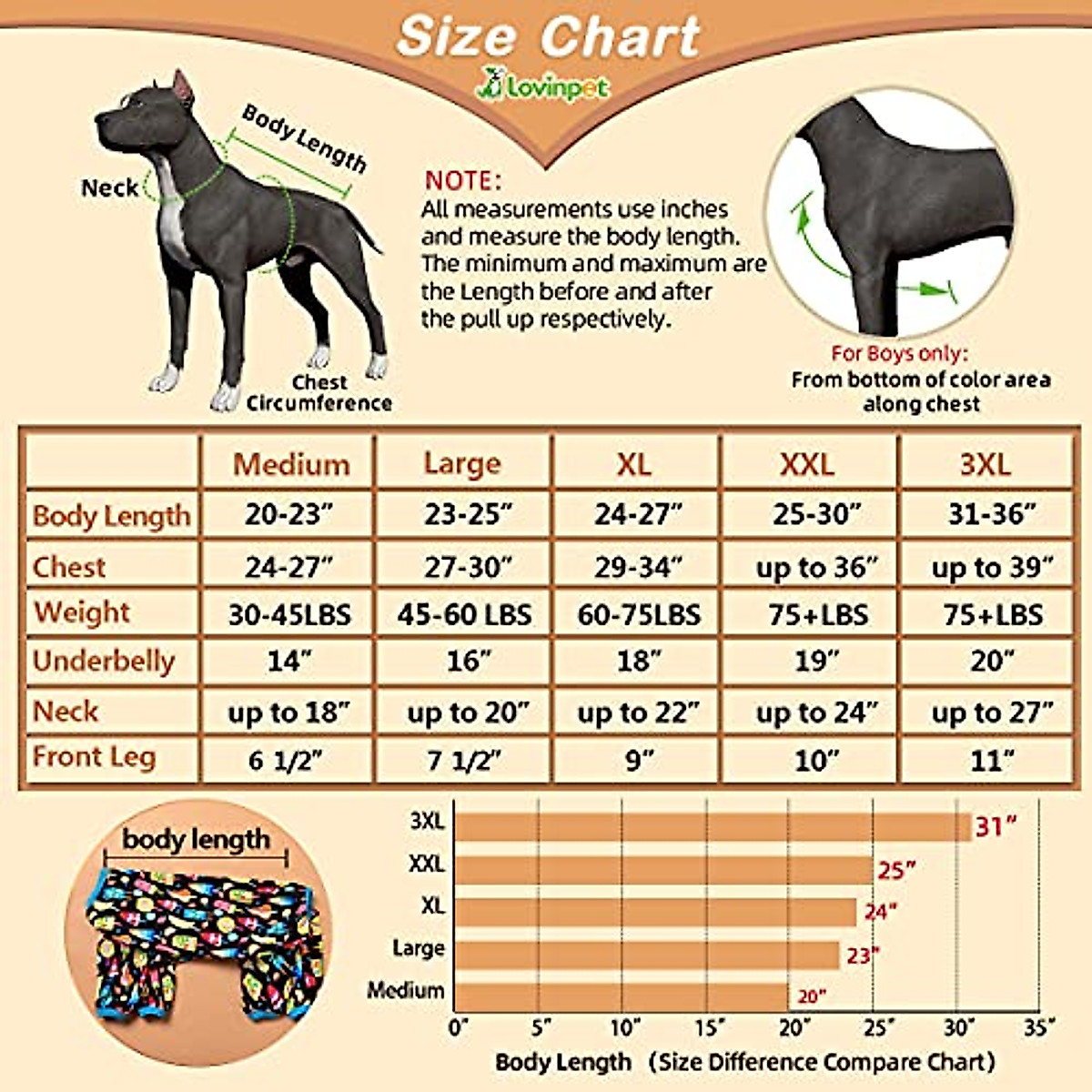 LovinPet Big Dog/Full Belly Coverage/for Big Dogs/Pullover Pitbull Shirt for Men Big Dogs/Fruit Popsicle Frozen Black Prints/Lightweight Big Dogs Pullover, Full Coverage Large Breed Dog Pjs