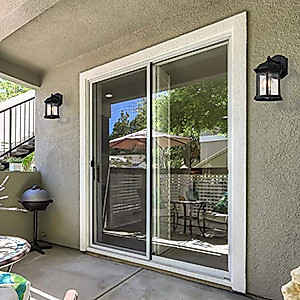 ALAISLYC 2 Pack Black Outdoor Light Fixtures Wall Lantern for Front Porch Wall Lights Wall Mount Exterior Patio Garage Wall Sconces 9.65" H