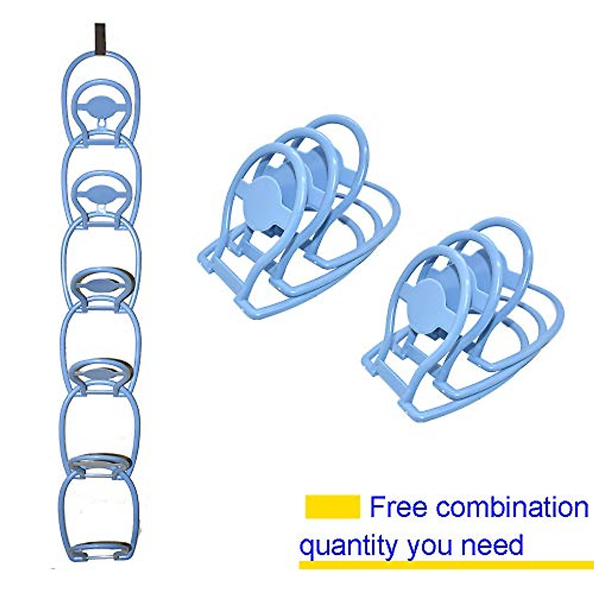 Renashed Cap Holder Baseball Hats 6 Caps Rack Storage Holder Organizer Blue with 2 Closet Hanging Hooks Organizer