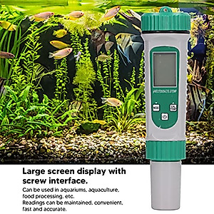 Water Quality Tester, Large Display Screen TDS Meter Wide Testing Range 6 in 1 for Aquarium