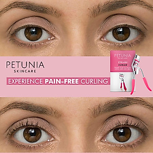 Silicone Eyelash Curler with Refill Pads & Satin Pouch Designed for No Pinching or Pulling and Perfect for Those with Straight Flat Lashes Wanting Dramatic Long Lasting Seamless Curls