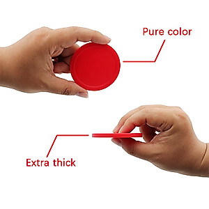 BERYLER 5 Pack Air Hockey Red Replacement, 2.5" in Diameter, Thicker Pucks for Game Tables, Accessories, Equipment