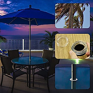 KINBOM 2 Inch 2 Sets Patio Table Umbrella Hole Ring and Cap Set, Clear Silicone Umbrella Hole Cover and Stoppers Replacement Accessories for Outdoor, Parasol Parts for Outside Garden Use(Transparent)