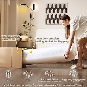 Yaheetech 8 Inch Full Size Mattress Cooling Gel Memory Foam Mattress, Green Tea Mattress for Fresher Sleep, Medium Firm, CertiPUR-US Certified, Full Mattress in a Box