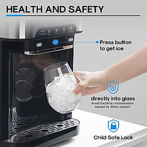 ICEPURE Countertop Water Cooler Dispenser with Ice Maker, 3 in 1 Top-Loading Hot&Cold Water Dispenser 5 Gallon, 3 Temperatures Setting- Hot&Cold Water, Portable Ice Makers for Home Kitchen Office Bar