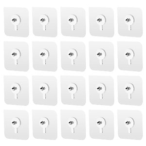 Vin Beauty 20Pcs Self Adhesive Hooks Nails Wall Picture Hangers Without Nails Wall Hooks Reusable Removable Waterproof Transparent Sticky Hooks for Kitchen Bathroom Hooks