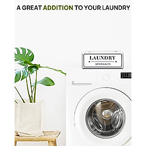 Dryer Sheet Holder Dispenser Container, Space Saving Laundry Room Organization and Storage, Farmhouse Laundry Dryer Sheets Holder for Laundry Room Decor, Fabric Softener Dispenser Laundry Containers for Organizing, White