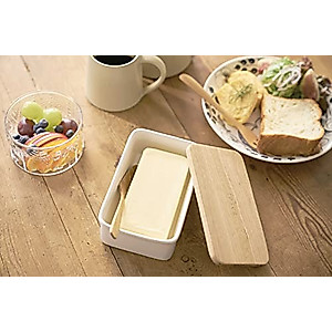 YAMAZAKI Butter Dish Home | Ceramic | Large | Food Storage, White