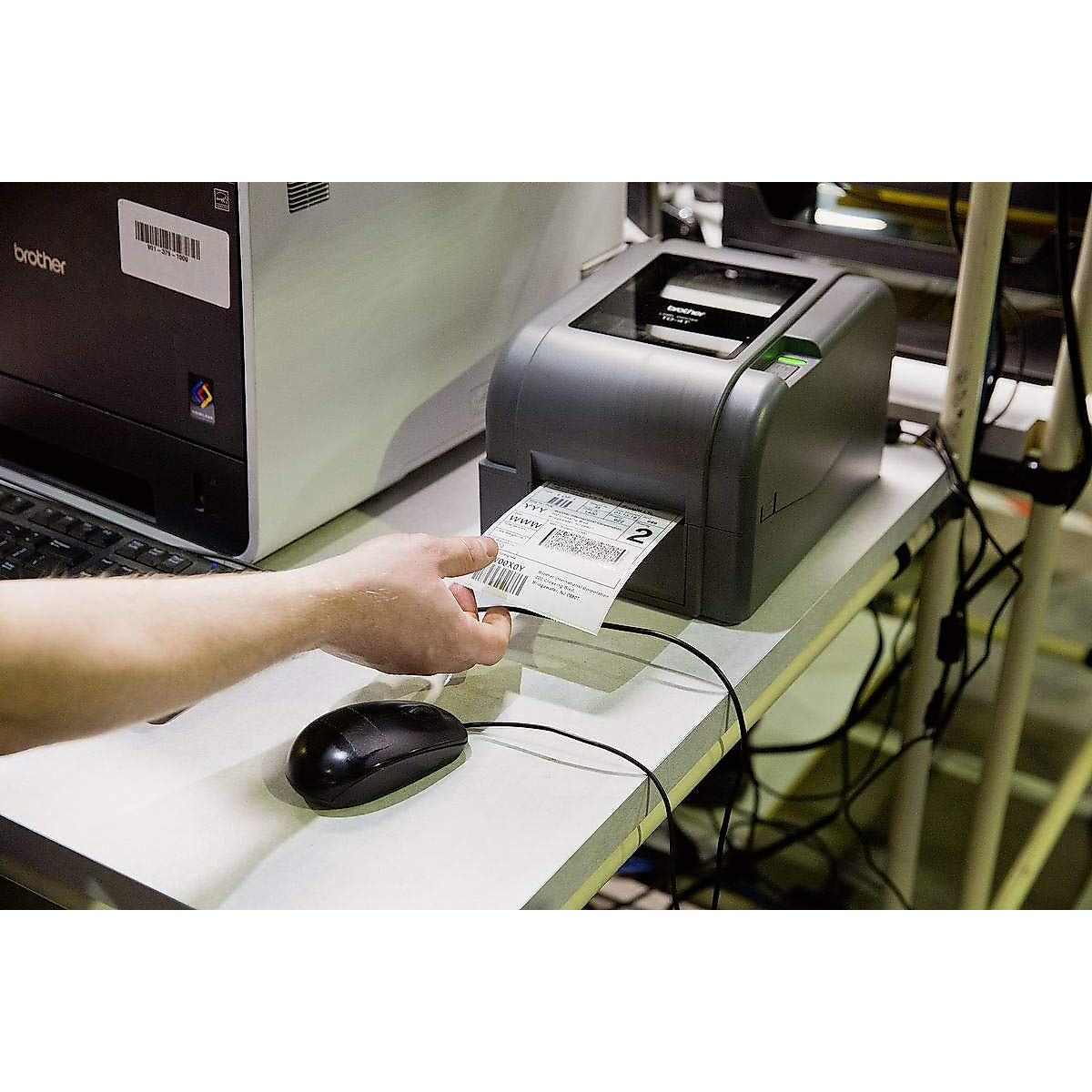 Brother TD-4650TNWB 4-inch Thermal Transfer Desktop Network Barcode and Label Printer for Labels and Barcodes, 203 dpi, 8 IPS, Standard USB 2.0, Serial, Ethernet LAN, Built-in Wi-Fi® and Bluetooth®