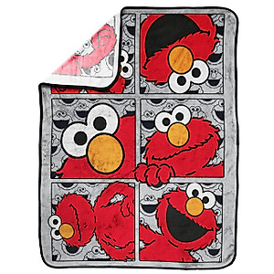 Jay Franco Sesame Street Hip Elmo Throw Blanket - Measures 40 x 50 inches, Kids Bedding - Fade Resistant Super Soft Fleece