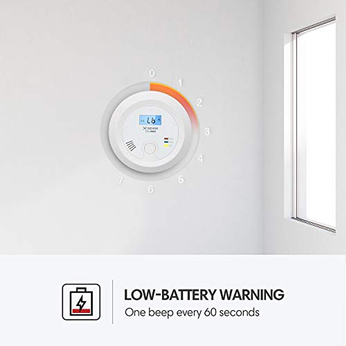 X-Sense Carbon Monoxide Detector Alarm, Replaceable Battery-Operated CO Alarm Detector with Digital Display, CO03B