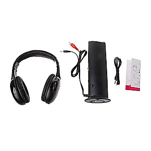Heave 5-in-1 Wireless Headphones High-Fidelity Sound Over Ear Headsets Built in Mic for TV Laptop Mobile Phones Black