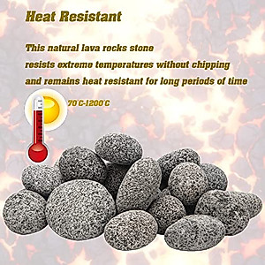 Black Lava Rocks for Fire Pit,100% Natural Lava Stones,2"-3" Black Lava Rocks,10 Pound,for Gas Fire Pit and Fireplace
