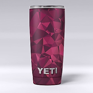Design Skinz Pink and Red Geometric Triangles - Skin Decal Vinyl Wrap Kit compatible with the Yeti Rambler Cooler Tumbler Cups