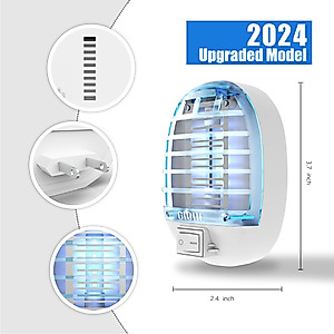 DNFAF Fly Trap for Indoors, Bug Zapper Indoor, Electronic Mosquitoes Killer Mosquito Zapper with Blue Lights for Living Room, Home, Kitchen, Bedroom, Baby Room, Office(2 Packs)