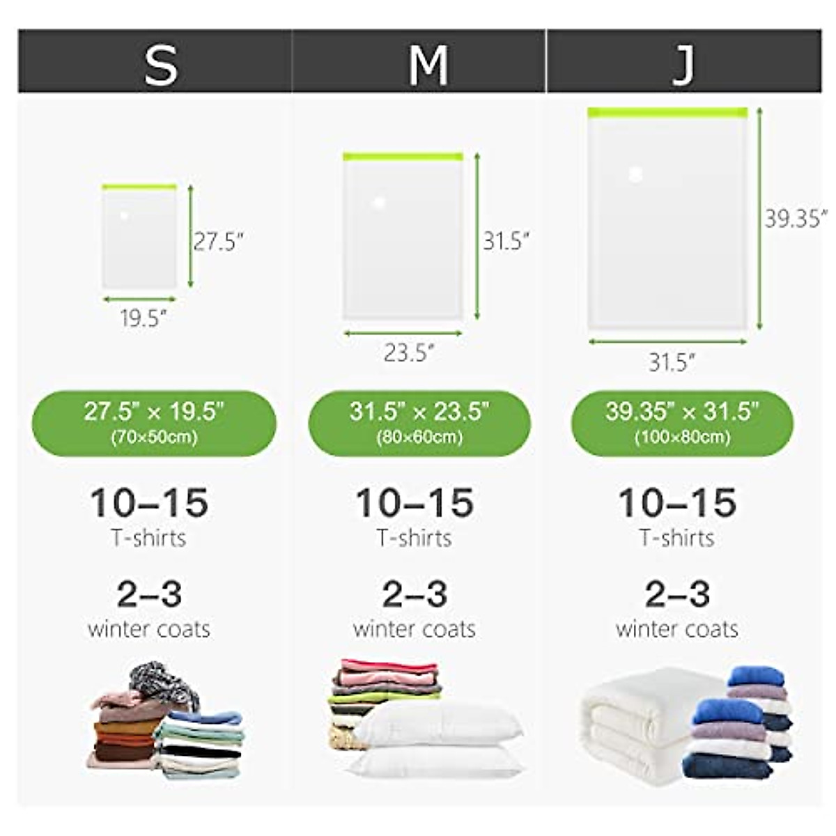 Umimile Vacuum Storage Bags,Space Saver Vacuum Sealer Bags for Clothes, for Comforters and Blankets, Hand Pump Included