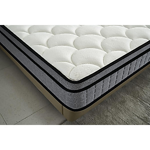 Container Furniture Direct Hybrid 12 Inch Queen Mattress in a Box, Pillow Top Bed Cushion with Gel Infused Memory Foam, Breathable and Hypoallergenic, Medium Firm for Lumbar Support