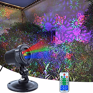 MHAZDZE Outdoor Laser Christmas Projector Lights 18 Pattern Decorative Laser Projector for Home and Garden