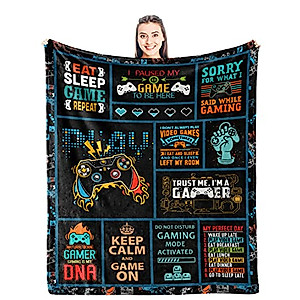 Punofell Gifts for Teenage Boys/Girls - Teen Boy Gifts - Game Room Decor for Adults - Gaming Decor for Boys Room - Best Gaming Gifts - Gamer Gifts - Video Game Gifts - Gamer Blanket 50" x 40"