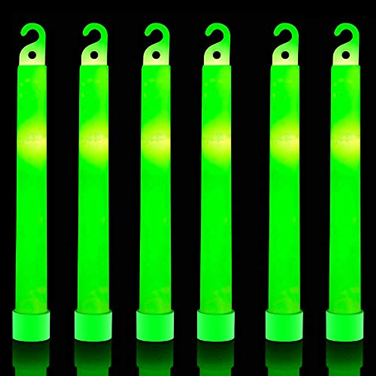 32 Ultra Bright 6 Inch Large Green Glow Sticks - Chem Lights Sticks with 12 Hour Duration - Camping Glow Sticks, Emergency Glow Sticks For Storms Blackouts - Glowsticks for Parties and Kids Activities