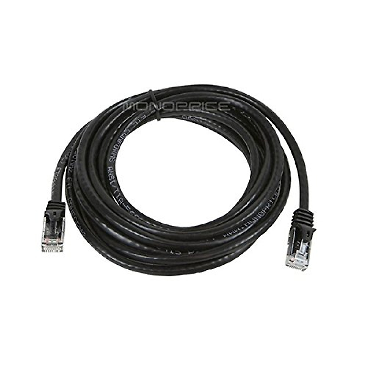 Monoprice Flexboot Cat6 Ethernet Patch Cable - Network Internet Cord - RJ45, Stranded, 550Mhz, UTP, Pure Bare Copper Wire, 24AWG, 10ft, Black