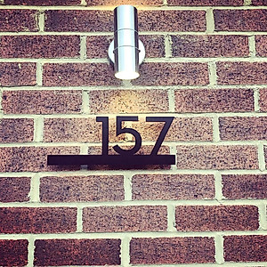 Modern House Numbers - Black with Black Acrylic - Contemporary Home Address - Underline Sign Plaque - Door Number - Apartment - Hotel Room