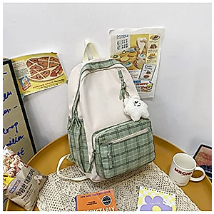 OZAOZ Cute Aesthetic Backpack Kawaii Backpack Sage Green Backpack for Girls Teens Preppy School Supplies Aesthetic Daypack (Green)