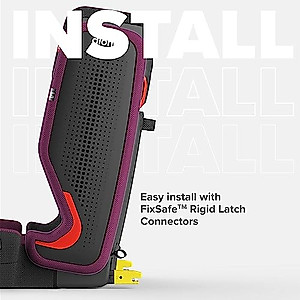 Diono Monterey 5iST FixSafe High Back Booster Car Seat with Expandable Height and Width, Compact Fold to Full Size Booster, Foldable, Portable Booster for Go-Anywhere Travel, Purple Plum