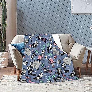 Smilnstore Funny Skull Pattern Throw Blanket 50"x60" Lightweight Plush Flannel Comfy for Couch Sofa Bed