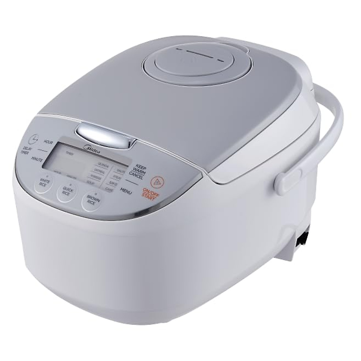 Midea Micom Rice Cooker, Digital Multi-Functional Ricer Cooker/Steamer, Brown Rice, Slow Cooker (White, 3L/5.5Cup)