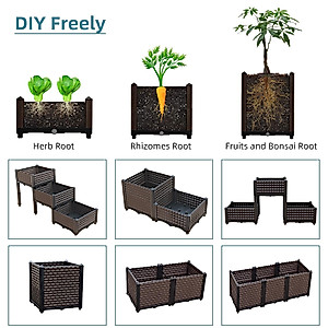 Large Planters for Outdoor Plants - Deepened 20" H, Raised Beds for Gardening Self Watering, Elevated Planter Box with Legs, Rectangular Garden Planters for Outdoor Plants Flowers, 47.2"L x 15.7"W