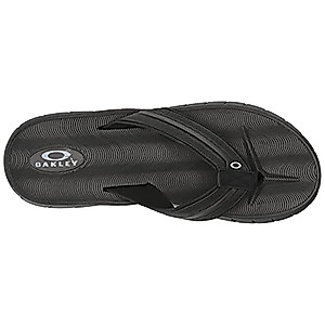 Oakley Men's Pier Ellipse Flip Flop, Blackout, 13