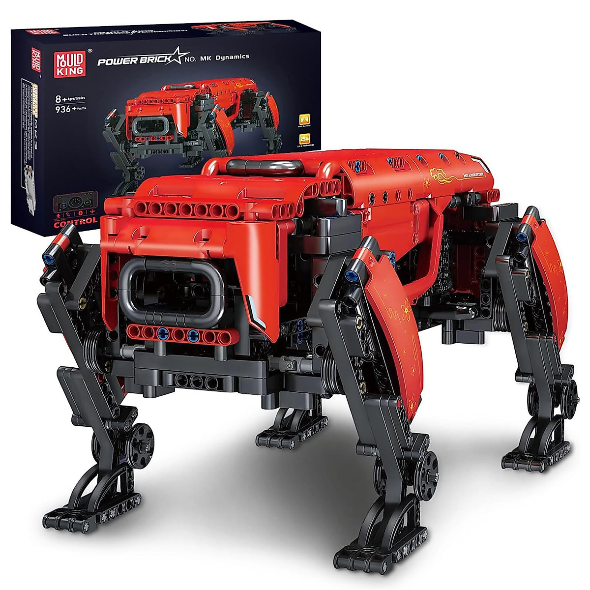 Mould King Robot Dog MK Dynamics Building Kits, MOC Building Blocks Set to Build, Gift for Kids Age 8+/Adult Collections Enthusiasts(936 Pieces with Motor/APP Remote Control)