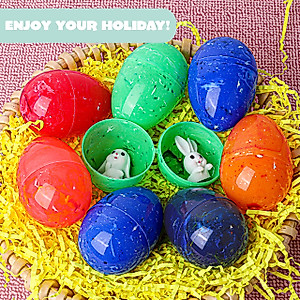 JOYIN 30 Pcs Plastic Iridescent Printed Bright Easter Eggs 3.15" Tall for Easter Hunt, Basket Stuffers Fillers, Classroom Prize Supplies, Filling Treats and Party Favor