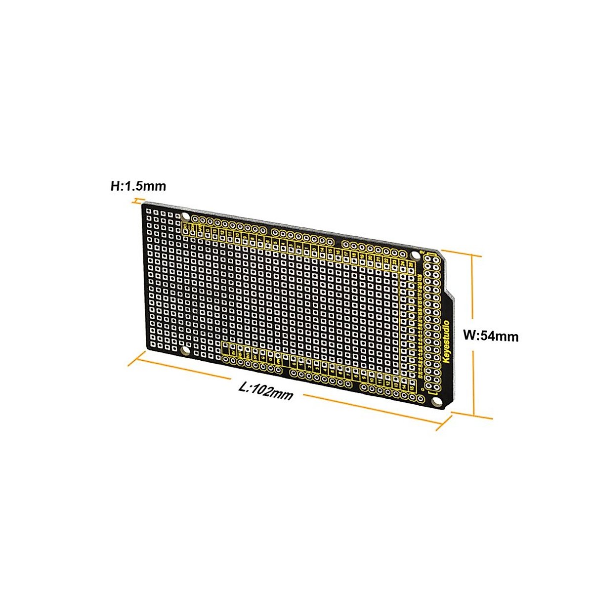 KEYESTUDIO 10PCS Proto Shield for Arduino Mega, Double Sided PCB Prototype Shield Solderable for Arduino Mega R3 2560