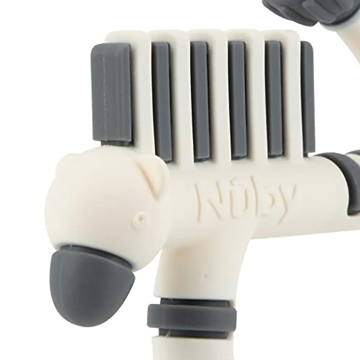Nuby Geo Zoos Massaging Silicone Teether with Multiple Textures, 3m+, Zebra