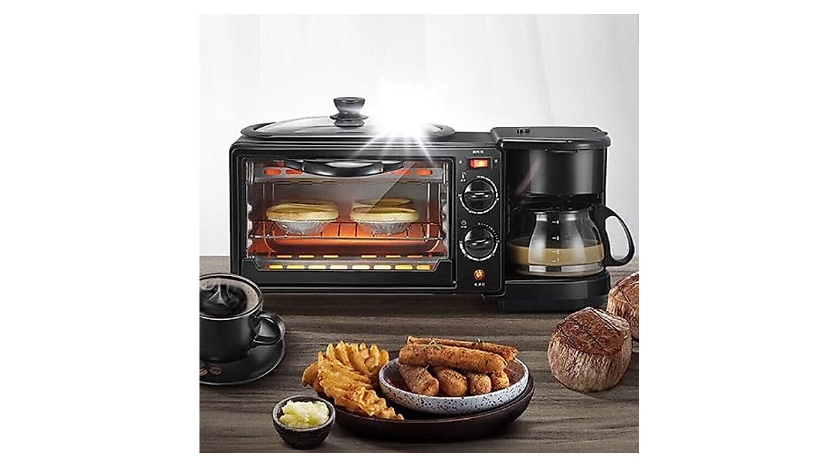 Multifunction Breakfast Station 3-in-1 Toaster & Coffee Maker for Small ...