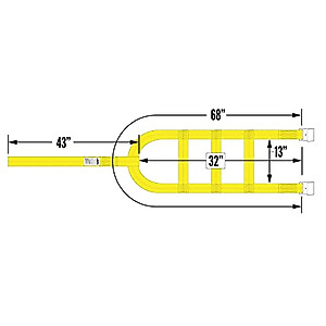 US Cargo Control Tow Dolly Basket Strap, Yellow Car Dolly Strap with Flat Hook End Fittings, Great for Tow Dolly Car Hauling, Fits Most 14-17 Inch Wheels, 3,333 Pound Working Load Limit