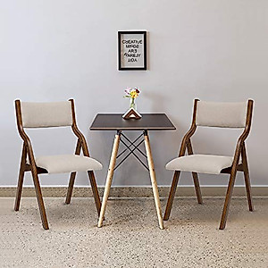 Ball & Cast Modern Folding Chairs Folding Dining Room Chairs Set of 2, 18" Seat Height, Taupe