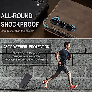 Kowauri Case for Samsung Galaxy S23,Classic Design Leather Wallet Magnetic Closure Flip Case with Kickstand Card Holder Slot Shockproof Protective Cover for Samsung Galaxy S23 5G (Black)