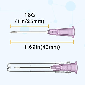 18 Gauge 1 Inch Needle,100 PCS Luer Lock Industrial Dispensing Accessories Needles,Individually Wrapped