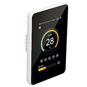 Smart WiFi Thermostat with App Control, IP20 Protection Transparent Screen 100-250VAC 1℃ Home Smart WiFi Thermostat with Screws for Water Heating (16A)