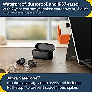 Jabra Evolve2 True Wireless in-Ear Bluetooth Earbuds with Active Noise Cancellation (ANC) and 4-mic MultiSensor Voice Technology - Microsoft Teams Certified, Works with All Other Meeting apps - Black