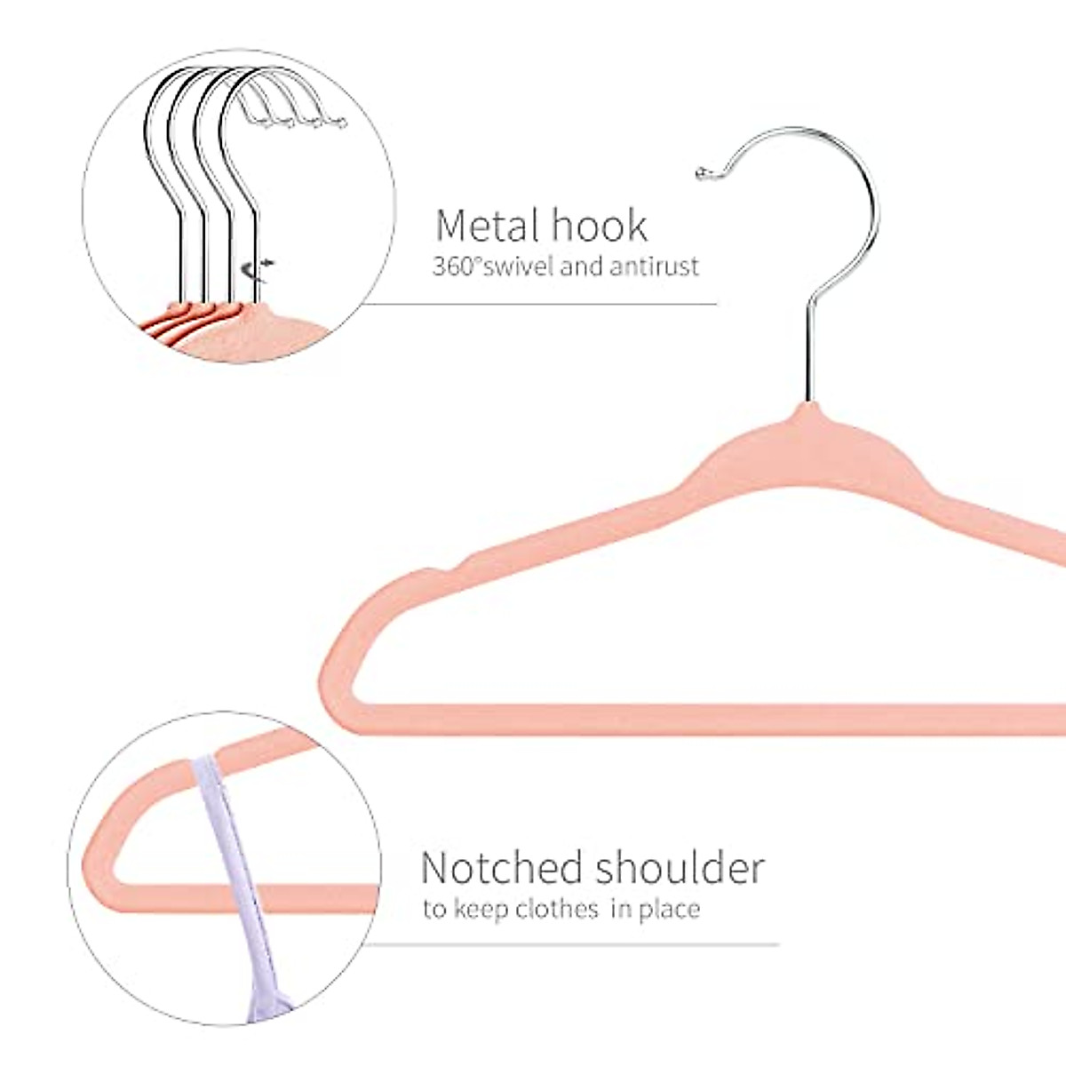 ManGotree Baby Hangers, Childrens Hangers Kids Coat Hangers with Ultra Thin & Non-Slip Design 15 Pack (Pink)