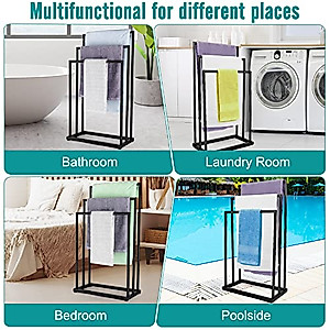 Free Standing Towel Rack, 3 Tier Stainless Steel Towel Racks for Bathroom, Freestanding Towel Rack Stand for Bath Hand Towel, Washcloths, Bath Towels Drying Rack Stand for Bedroom, Bathroom, Pool