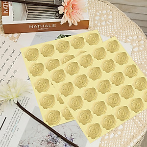KOOGEL 500 Pieces Gold Wax Seal Stickers Labels Embossed Self-Adhesive Heart Envelope Seal Looking Stickers for Wedding Invitation Christmas Greeting Card