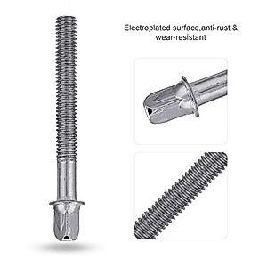 6PCS Screw Rods Standard 6 * 70mm Bass Drum Tension Rods Percussion Drum Tension Rod Replacement Accessory for Bass Drum Repair Parts