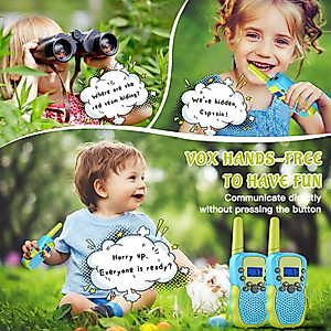 AIKTUPSY Walkie Talkies for Kids, Toys for 3-10 Year Old Boys Girls, Kids Walkie Talkies 3 Miles Range 22 Channels 2 Way Radio Toy with Flashlight Birthday Gifts for Girls Boys Ages 9-12