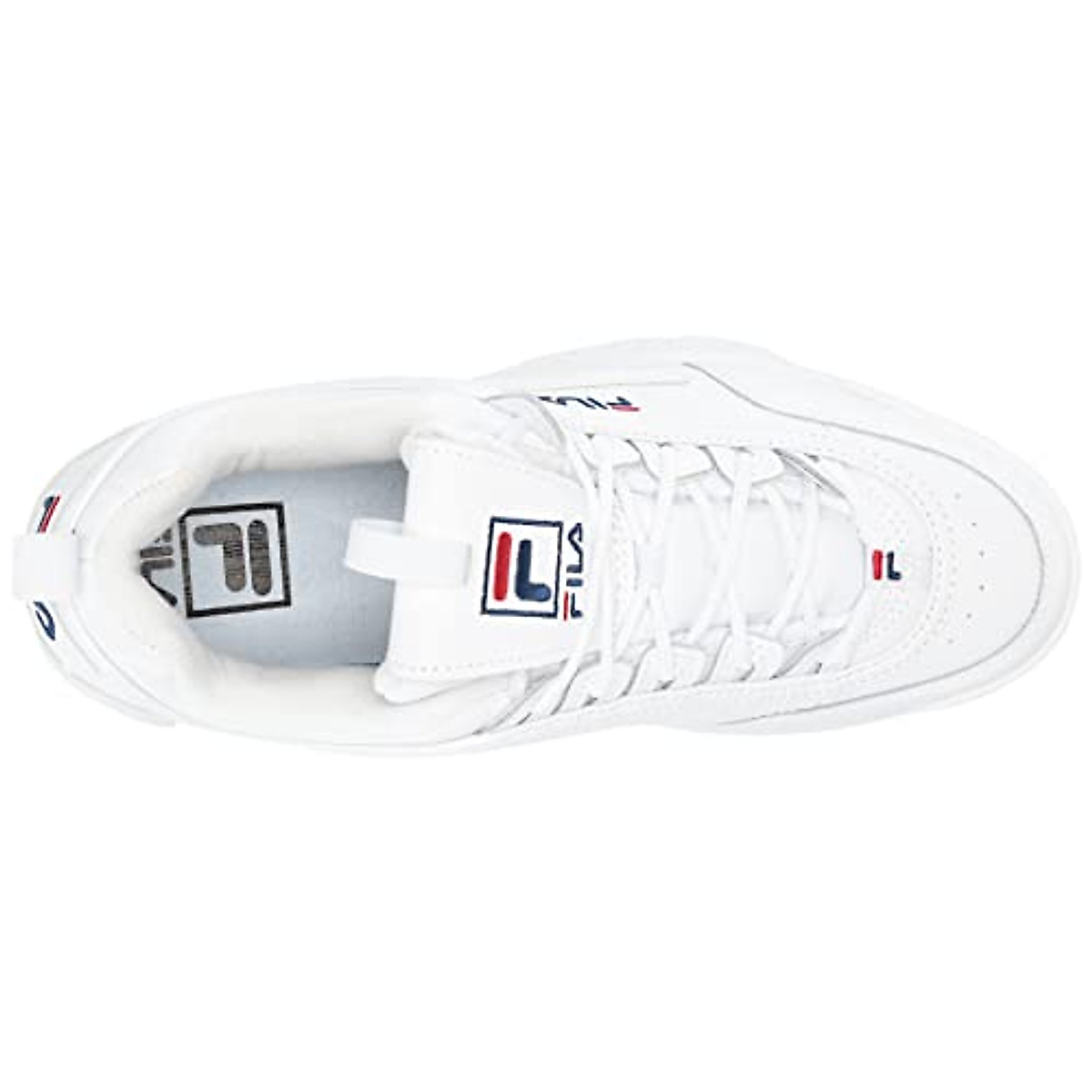 Fila Men's Disruptor II No-Sew Sneakers White/Navy/Red 11